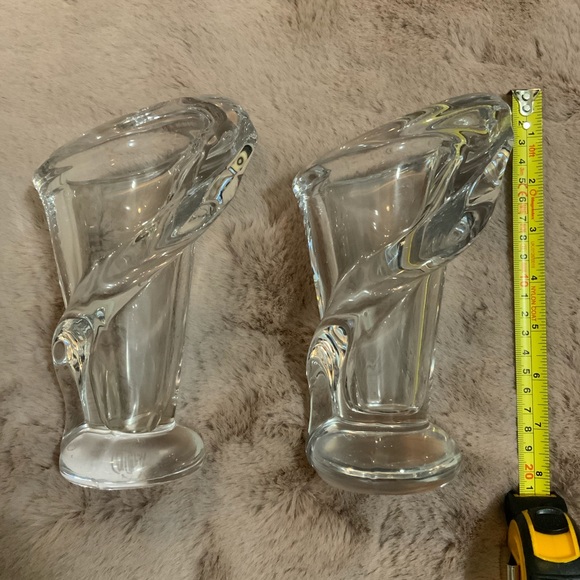 Accents | Pair Of Vanes France Le Chatel Art Glass Crystal Vase Calla ...